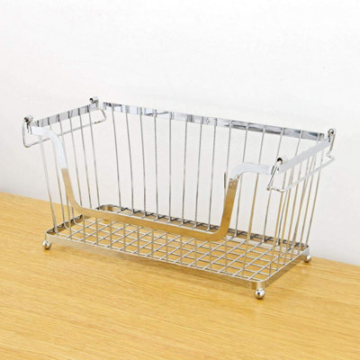 Stacking Wire Basket, Multi-Purpose Kitchen Organizer Rack with ...