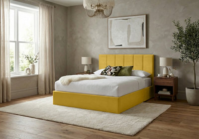 Stafford Plush Velvet Sleigh Bed, with Ortho Mattress - 6ft Super King ...