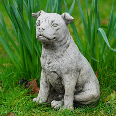 Staffordshire Bull Terrier Dog Stone Statue Staffie Puppy Outdoor ...