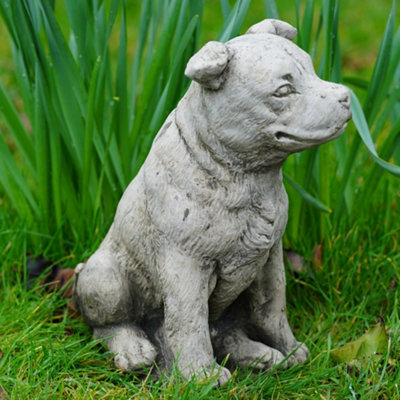 Staffordshire Bull Terrier Dog Stone Statue Staffie Puppy Outdoor ...