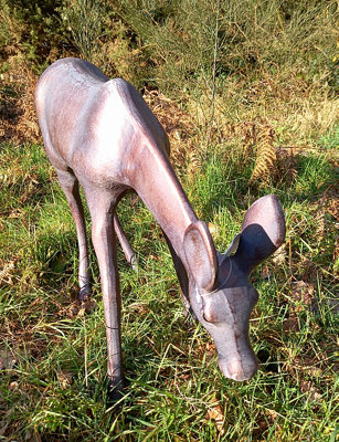 Stag and Doe Deer Pair Extra Large Sculptures - Cast Aluminium with ...