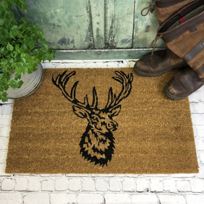 Stag Head Indoor & Outdoor Coir Doormat