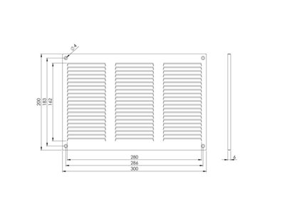 Stainless Steel Air Vent Grille 300mm x 200mm