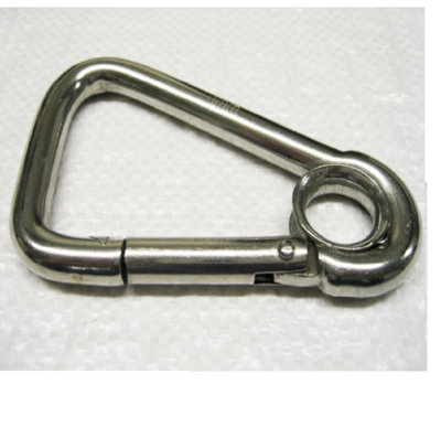 Stainless Steel Asymmetric Carbine Hook with Eyelet 11MM x 110MM (Wire ...
