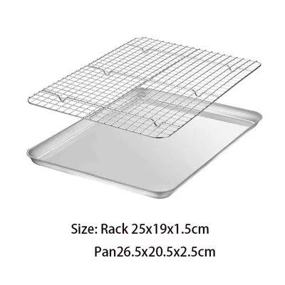 Stainless Steel Baking Tray with Removable Cooling Rack Non Stick ...