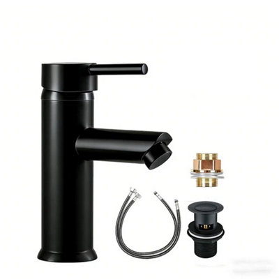 Stainless Steel Basin Sink Mono Chrome Mixer Tap with Integrated Waste
