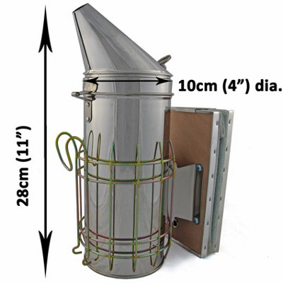 STAINLESS STEEL BEE SMOKER WITH SAFETY GUARD