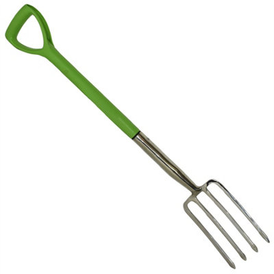 Stainless Steel Border Fork Gardening 4 Prongs Planting Farming Landscaping