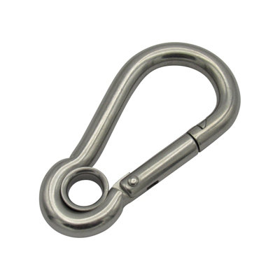 Stainless Steel Carabiner Clip Snap Hook with Eyelet 10MM (Wire Rope ...