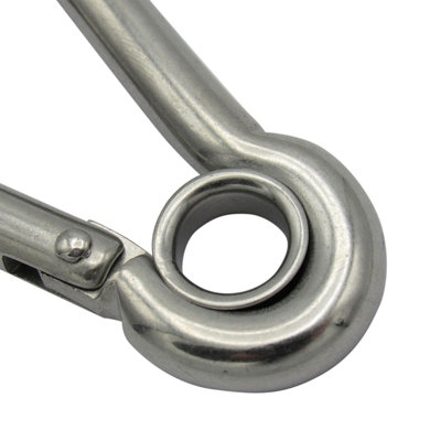 Stainless Steel Carabiner Clip Snap Hook with Eyelet 10MM (Wire Rope ...