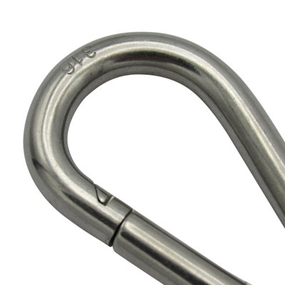 Stainless Steel Carabiner Clip Snap Hook with Eyelet 8MM (Wire Rope ...