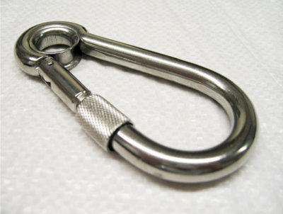 Stainless Steel Carbine Hook with Eyelet & Screw Nut 10MM (Wire Rope ...