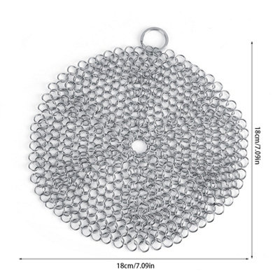Stainless Steel Chainmail Scrubber Rust Proof Scraper Cleaner for Cast ...