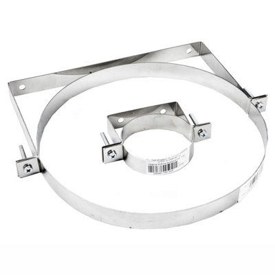 Stainless Steel, Chimney Flue, Wall Support Clamp Pipes Stove 110 mm (4 ...