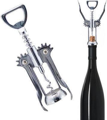 stainless steel corkscrew with levers tool pull wine bottle opener easy ...