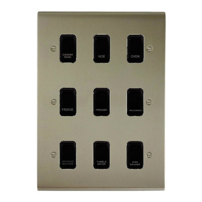 Stainless Steel Customised Kitchen Grid Switch Panel with Black ...