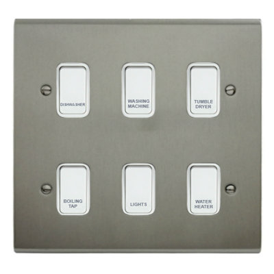 Stainless Steel Customised Kitchen Grid Switch Panel with White ...