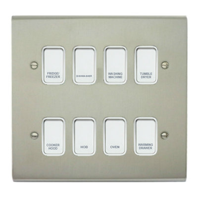 Stainless Steel Customised Kitchen Grid Switch Panel with White ...