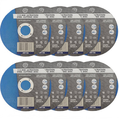 Stainless Steel Cutting Discs 115mm x 1mm Fast Cutting Metal Slitting ...