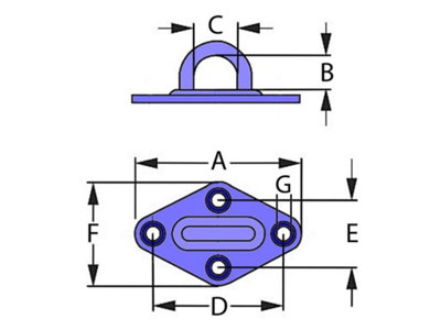 Stainless Steel Diamond Eye Plates X2 (6MM Marine Boat Deck Attachment)