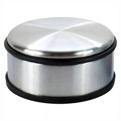 STAINLESS STEEL DOOR STOPPER HEAVY DUTY ROUND DOORSTOP 1KG WEDGE ...