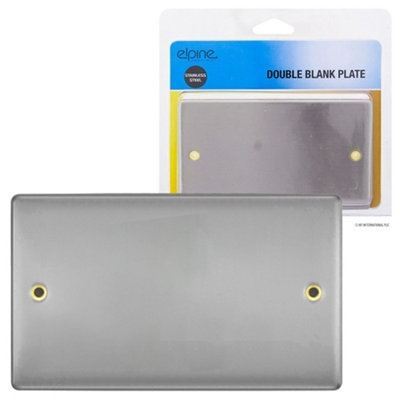 Stainless Steel Double Blank Plate Light Switch Home Office Electric Diy