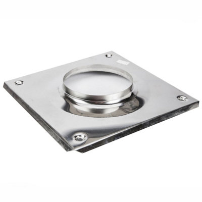 Stainless Steel, Flat Collar Top Plate Pipes Stove Chimney Flue 100 mm