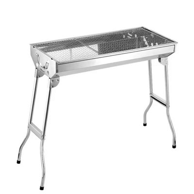 Stainless Steel Folding Charcoal BBQ Grill Large Portable Barbecue with ...