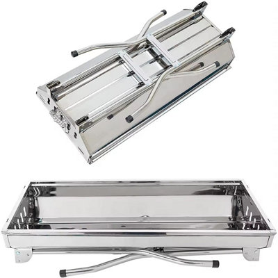 Stainless Steel Folding Charcoal BBQ Grill Large Portable Barbecue with ...