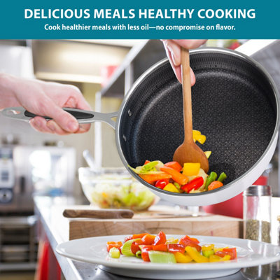 Stainless Steel Induction Frying Pan Non Stick Fry Cooking Cookware UK