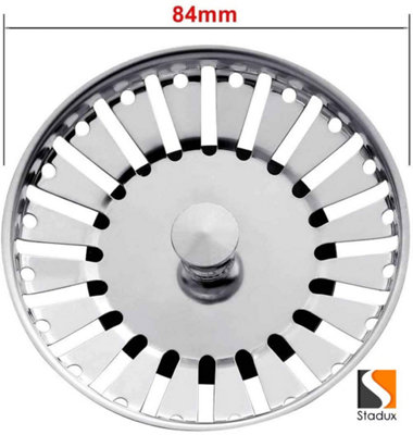 Stainless Steel Kitchen Sink Strainer Plug Dual Function Basket Waste ...