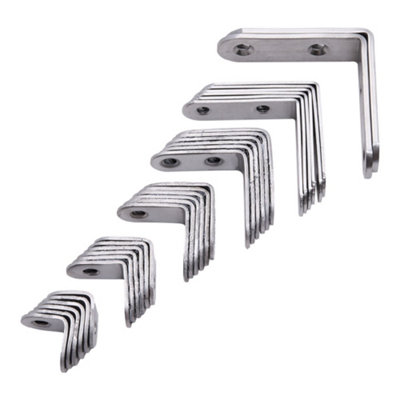 Stainless Steel L Shaped Corner Braces for Secure Mounting 32pcs/set