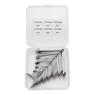 Stainless Steel L Shaped Corner Braces for Secure Mounting 32pcs/set