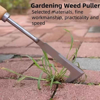 Stainless Steel L-Shaped Weed Puller Multi-Purpose Garden Tool
