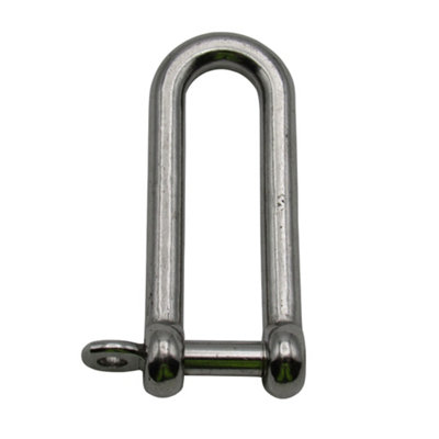 STAINLESS STEEL LONG DEE SHACKLE CAPTIVE SCREW 4MM (MARINE FISHING BOAT ...