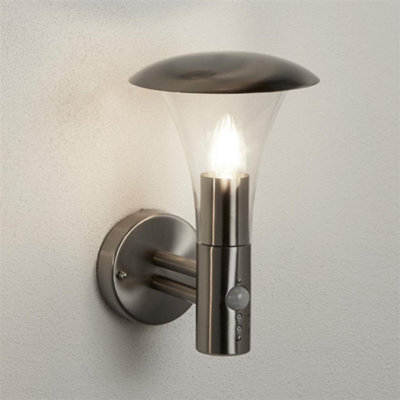 Shop Stainless Steel Outdoor Exterior PIR Lantern Security Wall Light