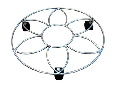 Stainless Steel Pot Caddy - Round - 12" - Pack of 1, Pot Mover | DIY at B&Q