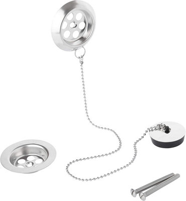 Stainless Steel Retainer Bath Plug with 45cm Ball Chain and 70mm ...