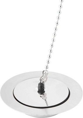 Stainless Steel Retainer Bath Plug with 45cm Ball Chain and 70mm ...