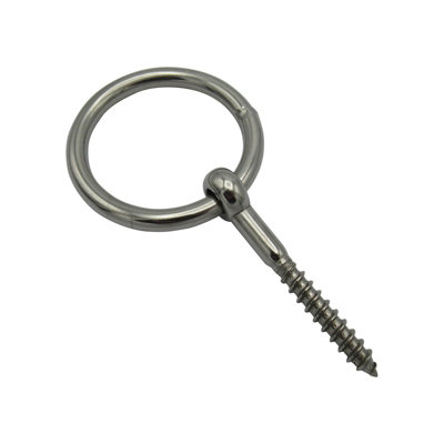 Stainless Steel Ring Eye Bolt 5MM (Wood Screw Lag Thread Eyebolt ...