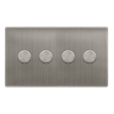 Stainless Steel Screwless Plate 4 Gang 2 Way LED 100W Trailing Edge ...