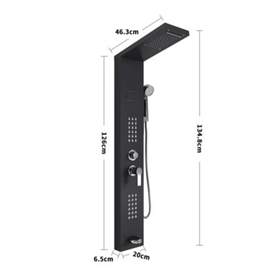 Stainless Steel Shower Panel with LED Temperature Display Thermostatic ...