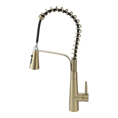 Stainless Steel Side Lever Kitchen Spring Neck Pull Out Kitchen Tap ...