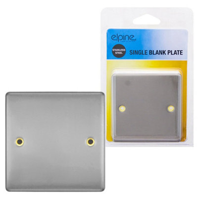 Stainless Steel Single Blank Plate Light Switch Home Office Electric Diy
