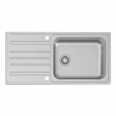 Stainless Steel Single Bowl Kitchen Sink Left Hand Modern Drainer ...