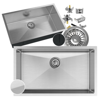 Stainless Steel Single Bowl Sink Without Drainer with Siphon SILVO75 75cm