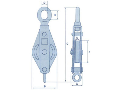Stainless Steel Single Pulley Block Swivel Eye 25MM - 125MM (Wire Rope ...