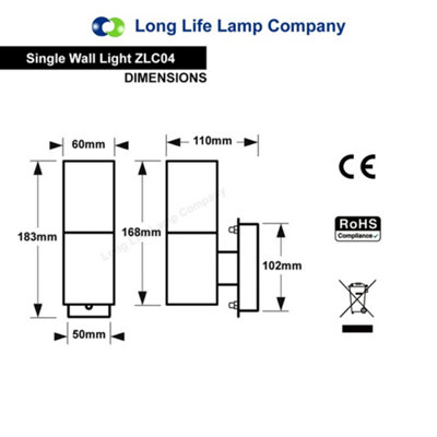 Stainless Steel Single Up or Down Outdoor Wall Light IP65 Wall Light ZLC04