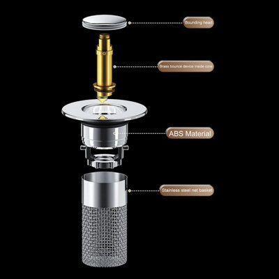 Stainless Steel Sink Strainer with Basket, Sink Plug Strainer, Kitchen ...