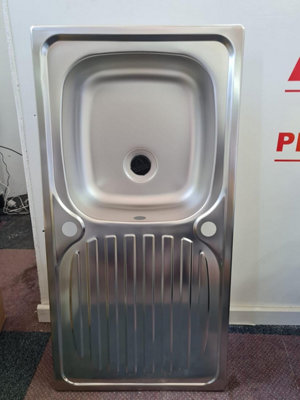 Stainless Steel Square Single Bowl Kitchen Sink Reversible Waste ...